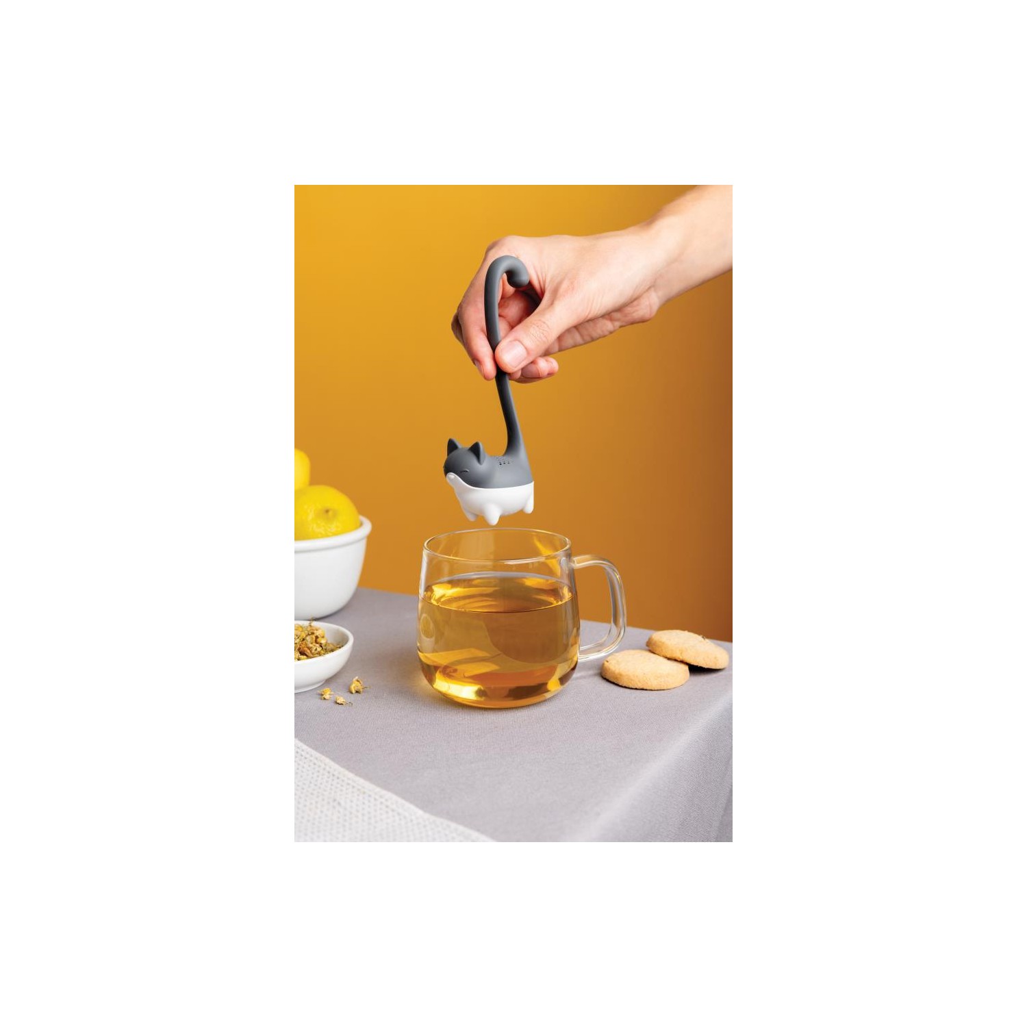 Meet Louie, the cat-shaped tea infuser who steeps your leaves and lifts ...